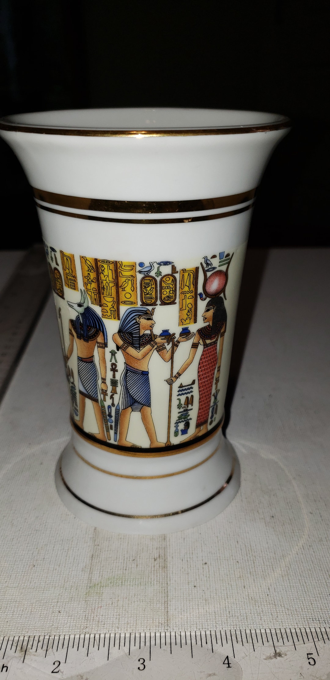 Porcelain Egyptian Style Vase. Excellent Condition - Etsy