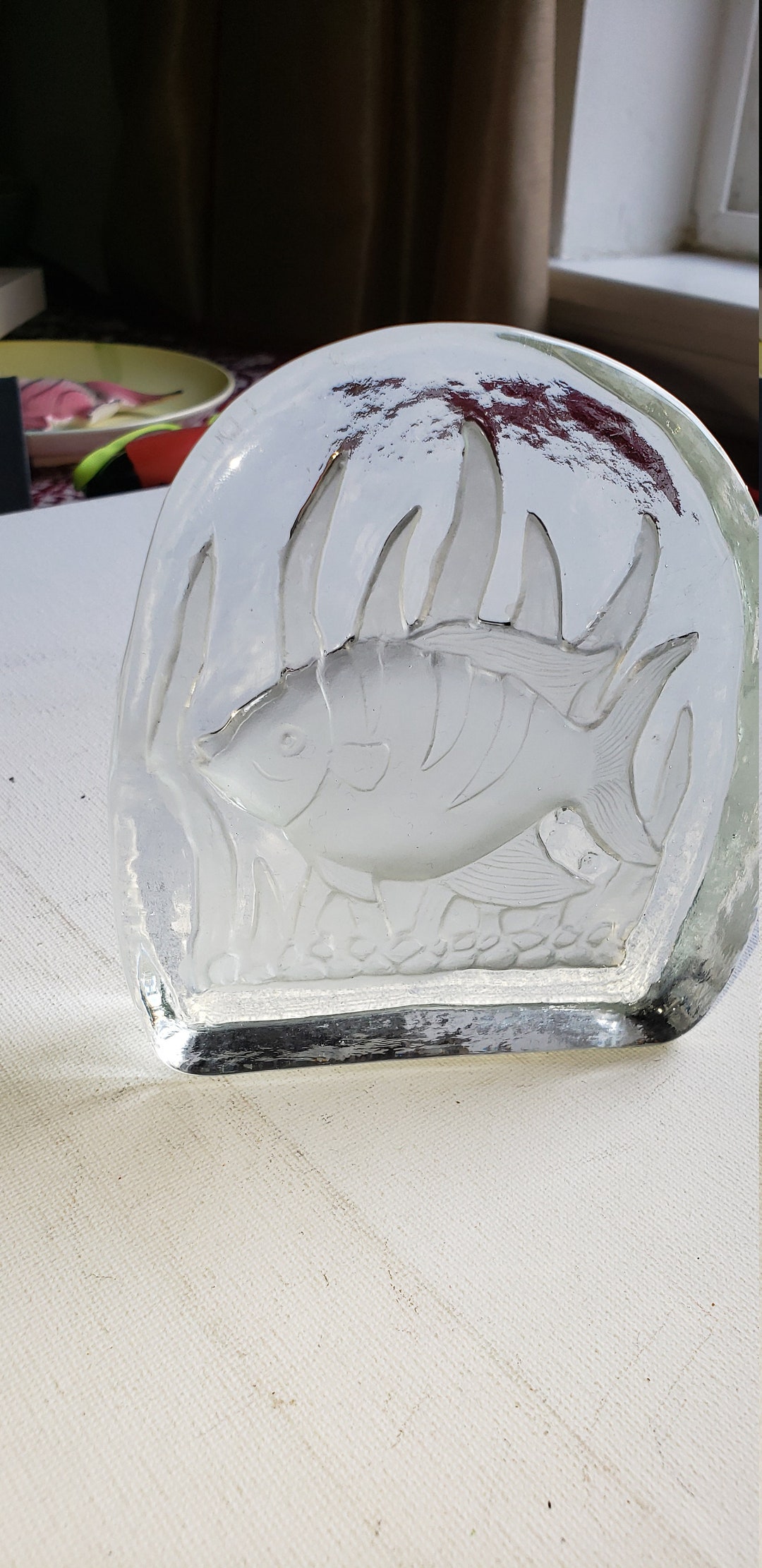Heavy Glass Fish Paperweight Excellent Condition - Etsy