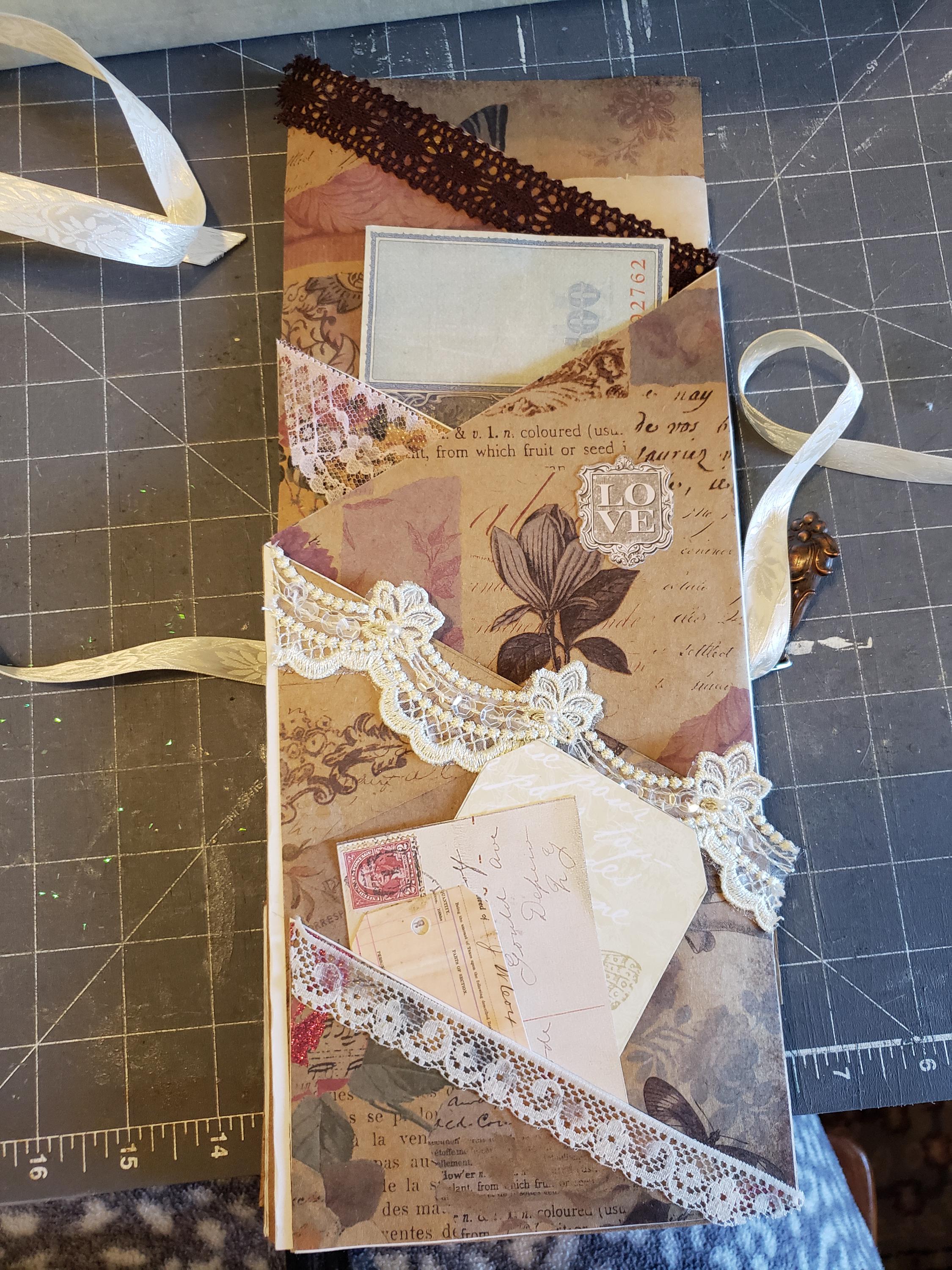Tall Skinny Junk Journal Folio Tri Fold Journal for Art or Writing ...