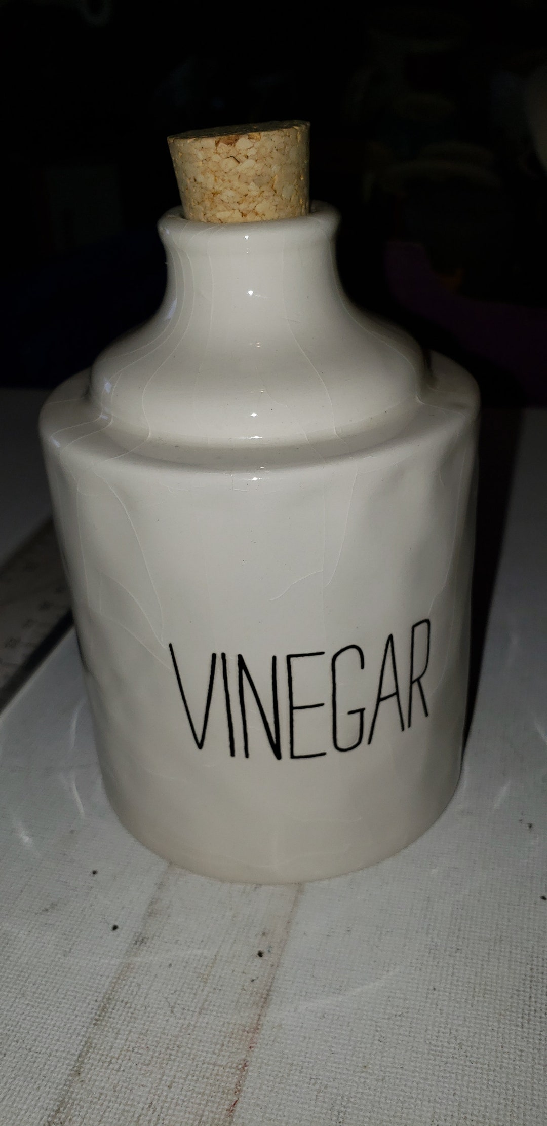 Ceramic Vinegar Container by Mud Pie With Cork Excellent Condition - Etsy