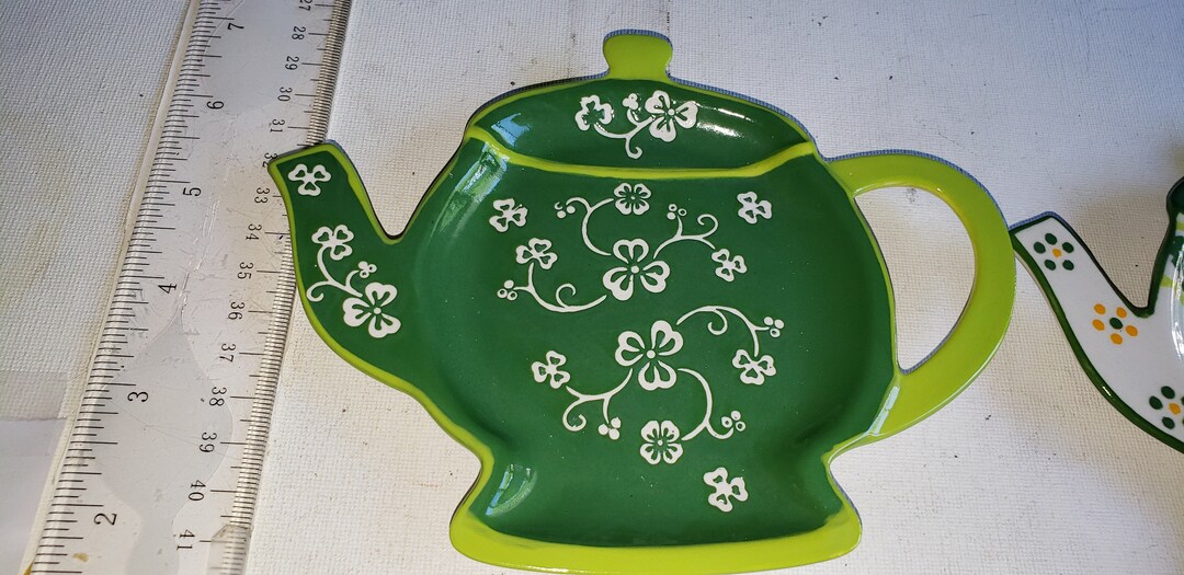 Temptations Tea Pot Shaped Spoon Rest Trinket Dish Tea Bag Holder St ...