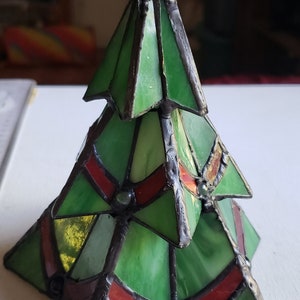 Battery Operated Leaded Glass Christmas Tree Light Excellent Condition ...