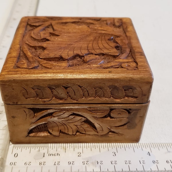 Carved Wood Box - Etsy