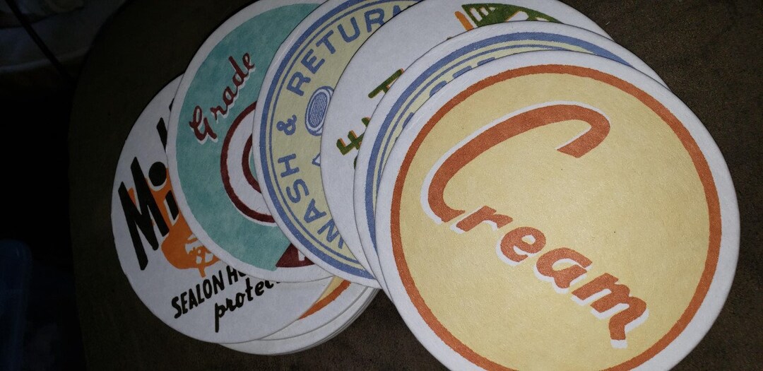 Vintage Look Milk Cap Coasters in Original Box Excellent - Etsy UK