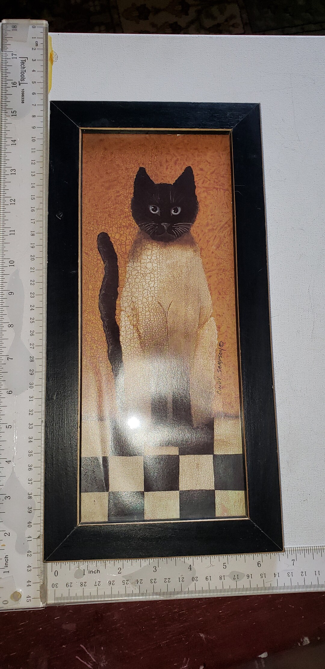 Vintage Cindy Sampson Framed Cat Print Excellent Condition - Etsy