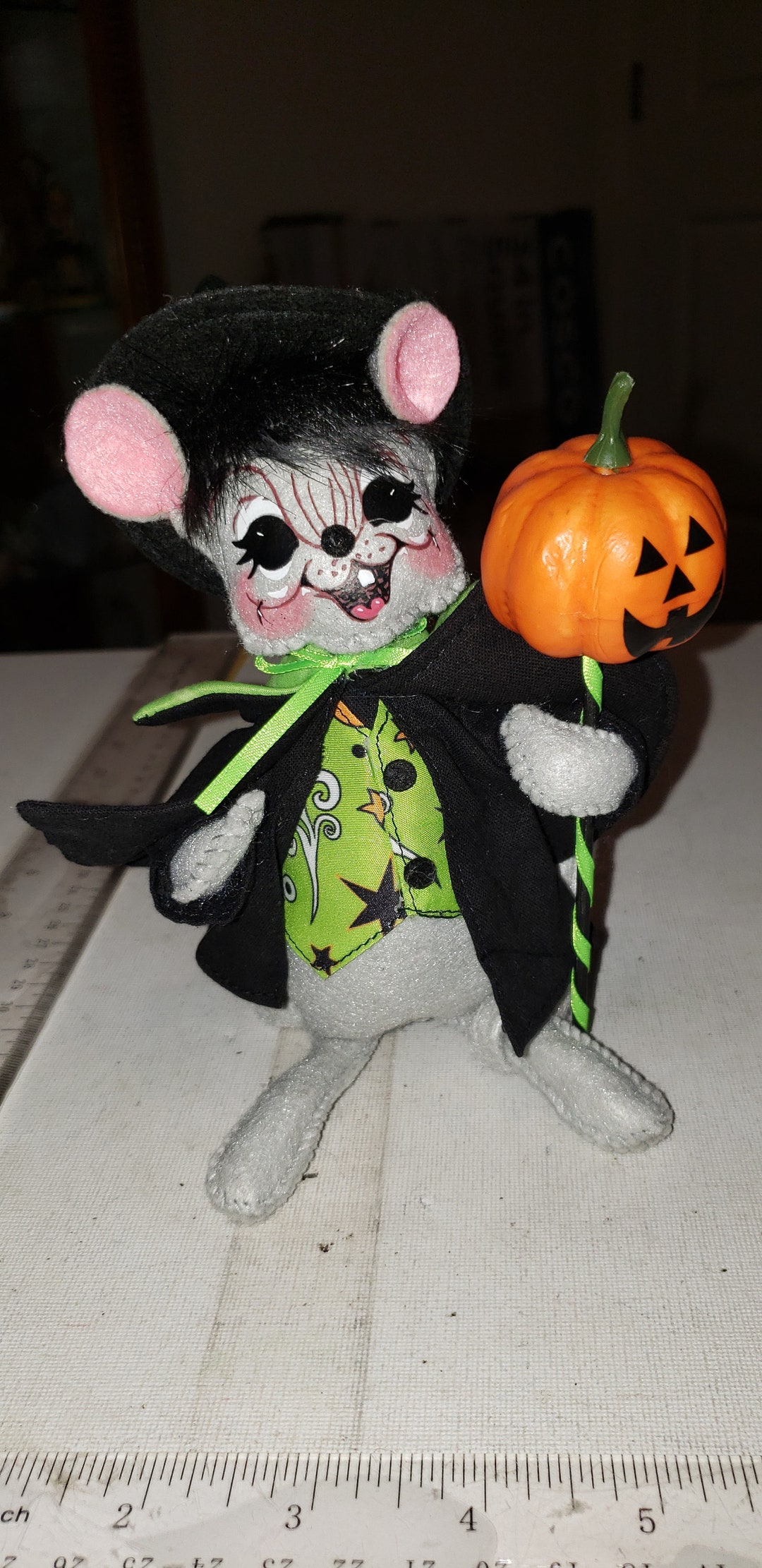 Anna Lee Doll Mouse With Hat Cape Pumpkin on Stick Good Condition ...