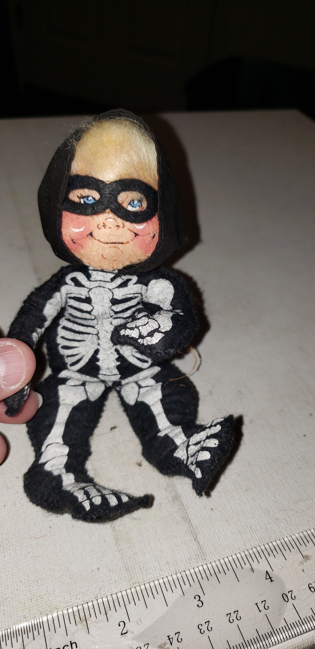 Anna Lee Doll Child in a Skeleton Suit Halloween Decor Good Condition ...
