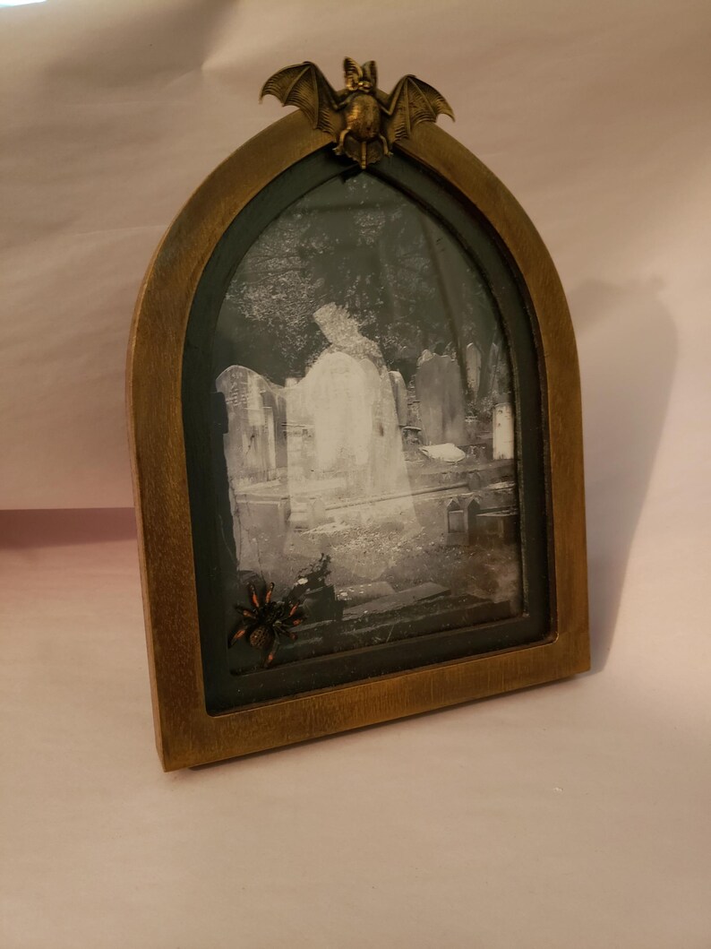 Spooky Halloween Picture. Ghost Photo With Painted Frame Halloween ...