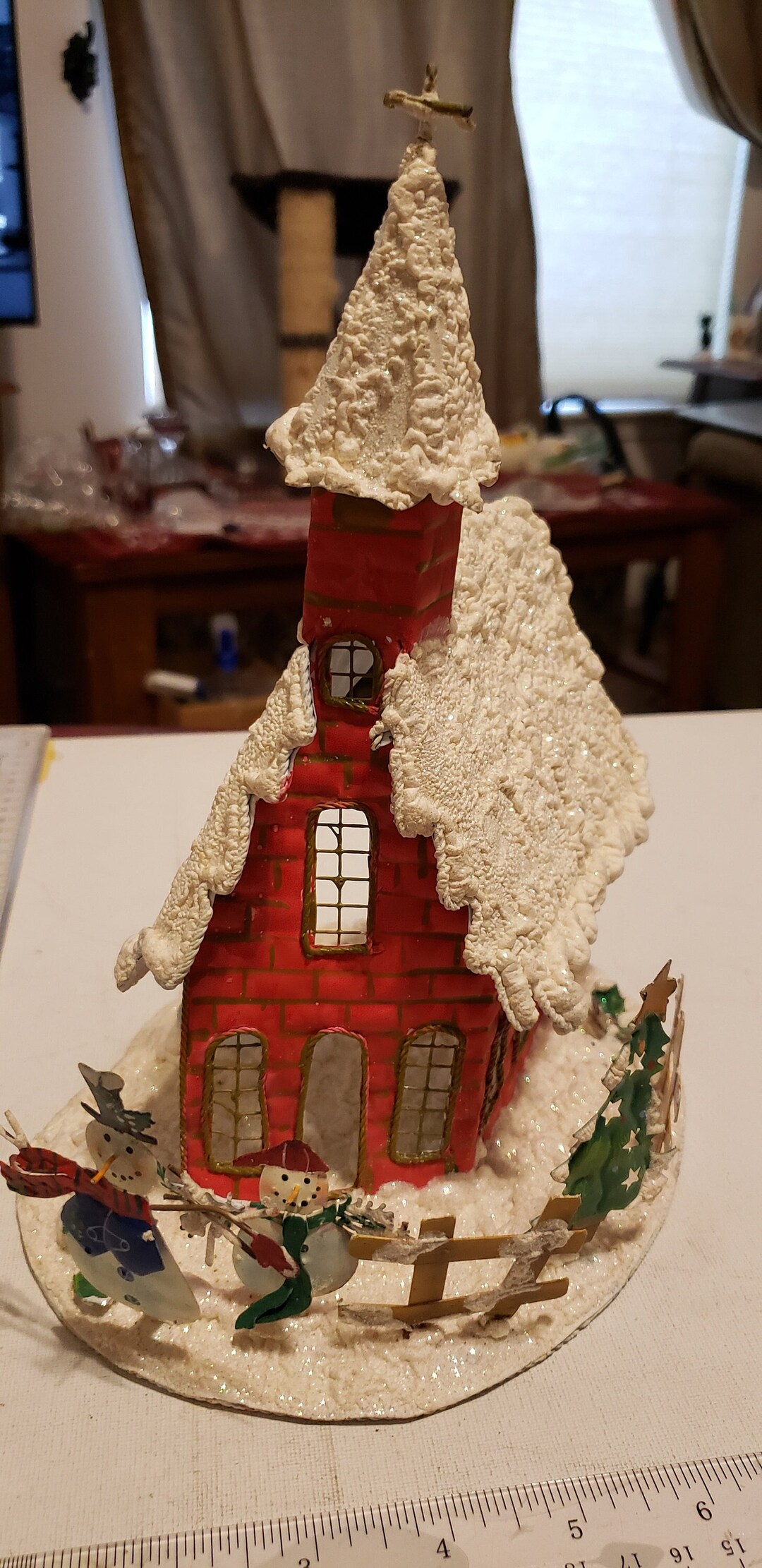 Hallmark Church Scene Christmas Tea Light Holder Excellent Condition - Etsy