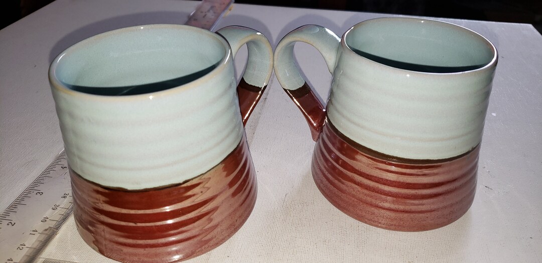 Set of 2 Copper Color Coffee Mugs Home Excellent Condition - Etsy