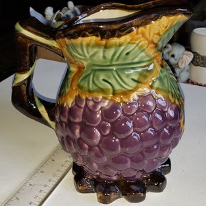 Ceramic Grape Cluster Pitcher Excellent Condition - Etsy