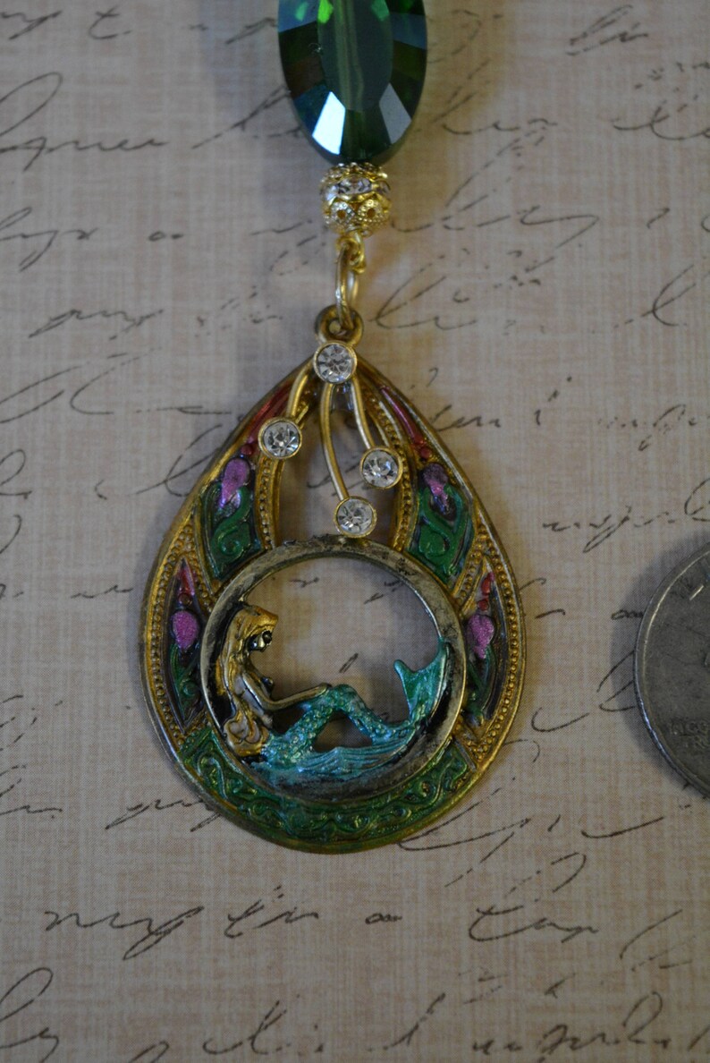 24 in Necklace Mermaid Hand Painted Rhinestones Hand Painted - Etsy