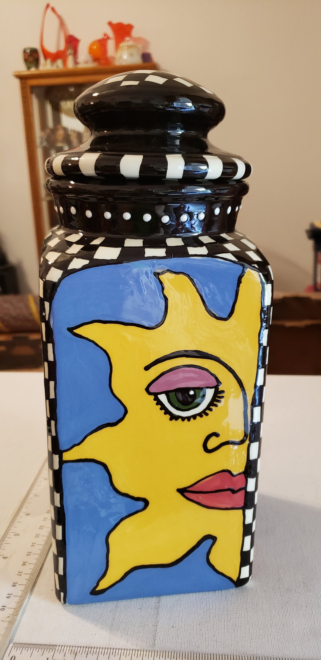 Large Ceramic Canister With 4 Seasons on the Sides With Lid - Etsy