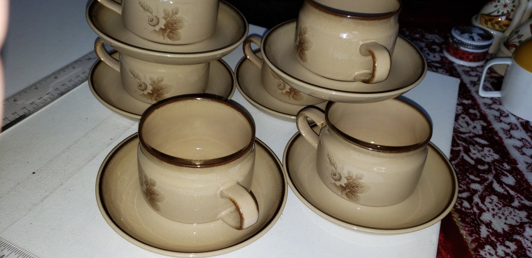 Set of 6 Denby "memories" Cups and Saucers England Excellent Condition ...