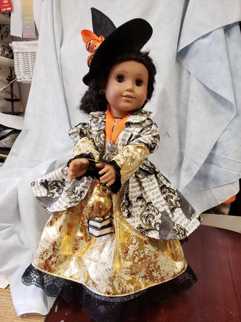 18 in Doll Clothes. Halloween Witch Dress Jacket Hat Owl | Etsy