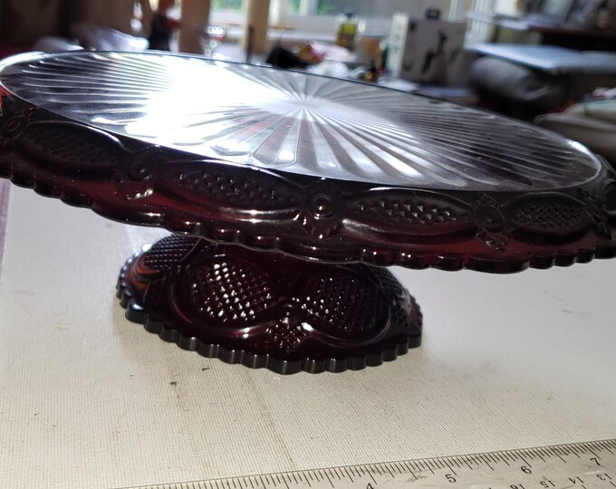 Vintage Avon Ruby Red Cape Cod Cake Plate Excellent Condition - Etsy