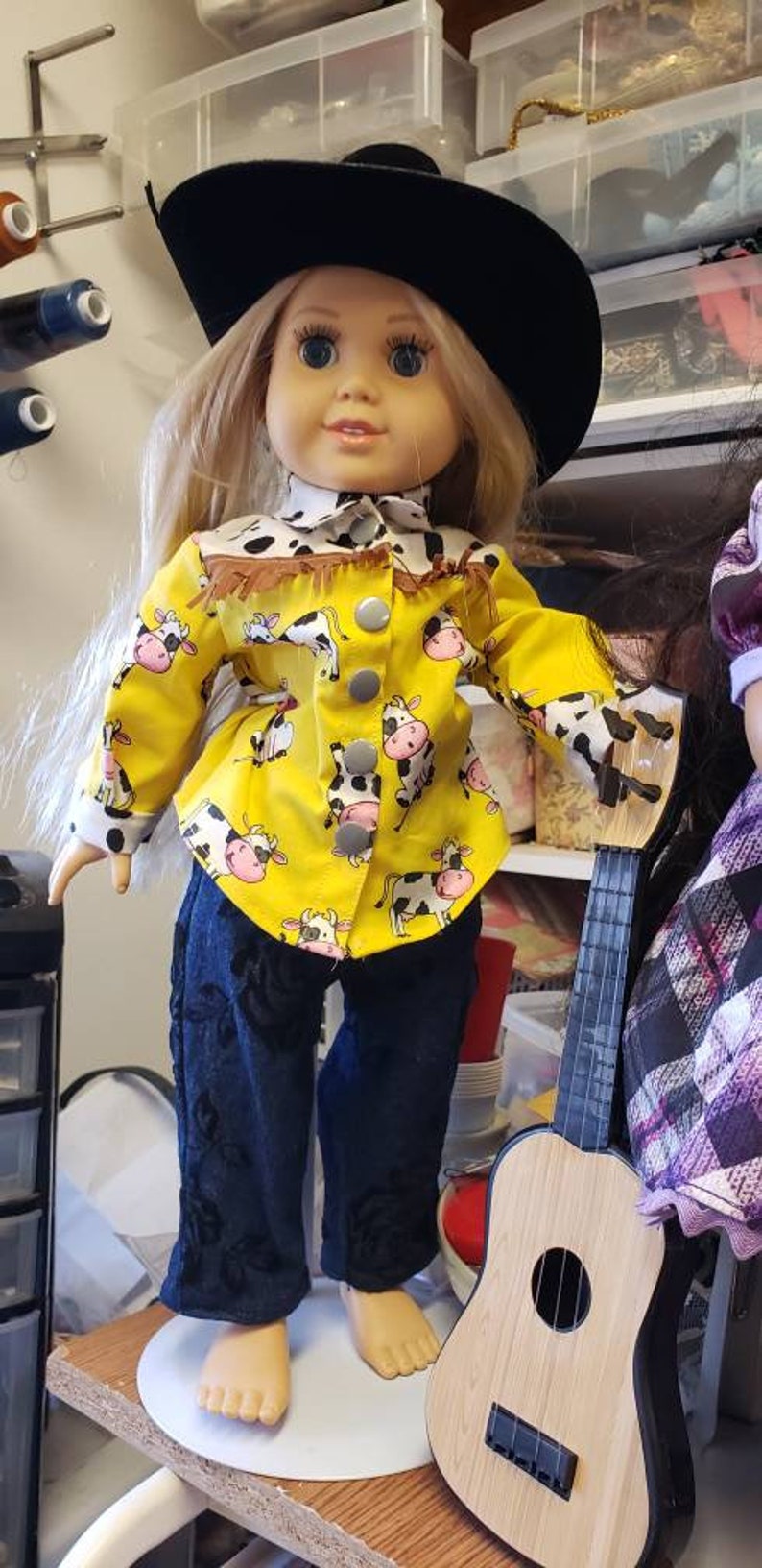 18 in Doll Clothes Cowboy Rodeo Queen Country Music Singer Hat Shirt ...