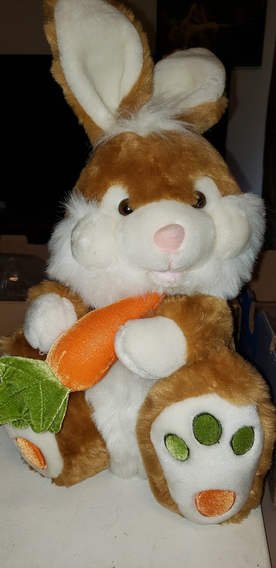 Large Plush Easter Bunny Toy With Carrot Excellent Condition - Etsy