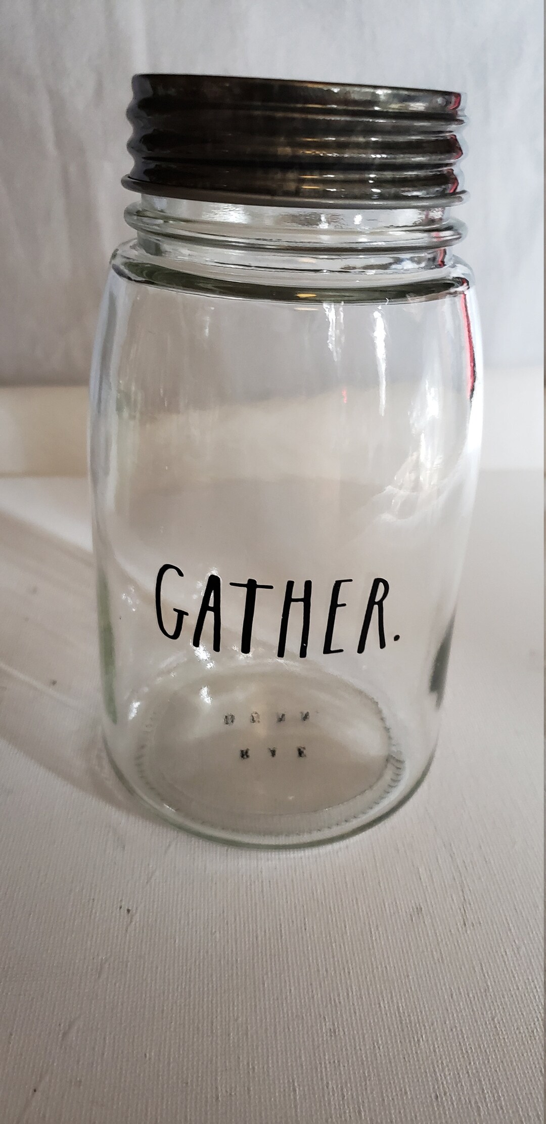 Rae Dunn Glass Jar GATHER Excellent Condition - Etsy