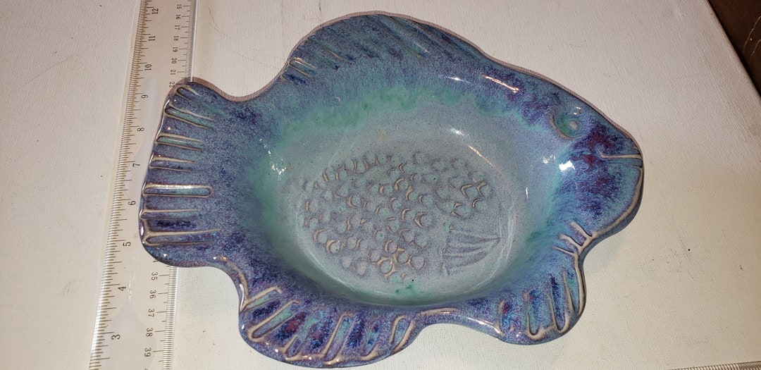 Large Ceramic Hand Made Heavy Fish Dish Excellent Condition - Etsy