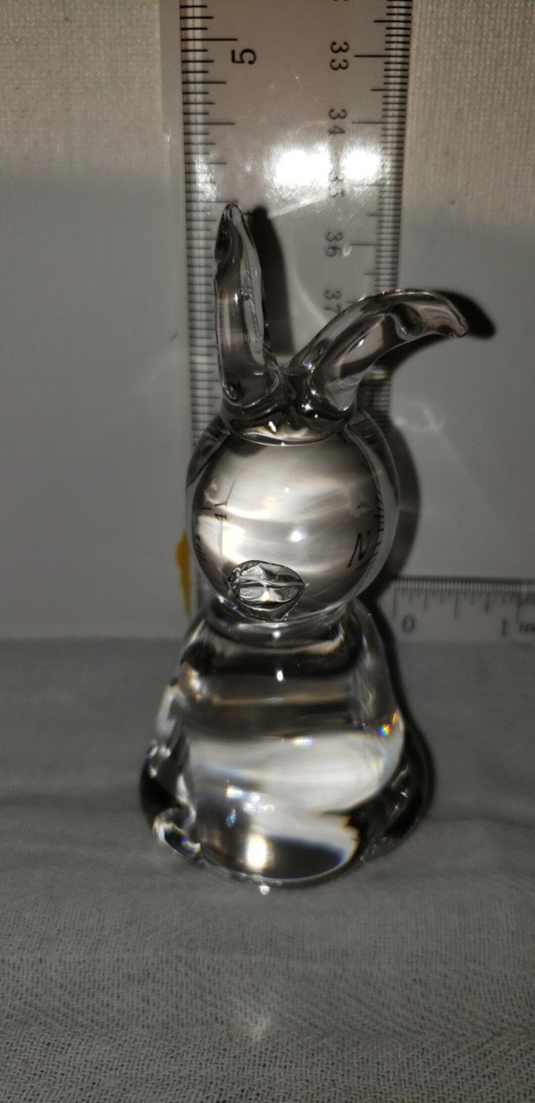 Clear Art Glass Rabbit Excellent Condition - Etsy