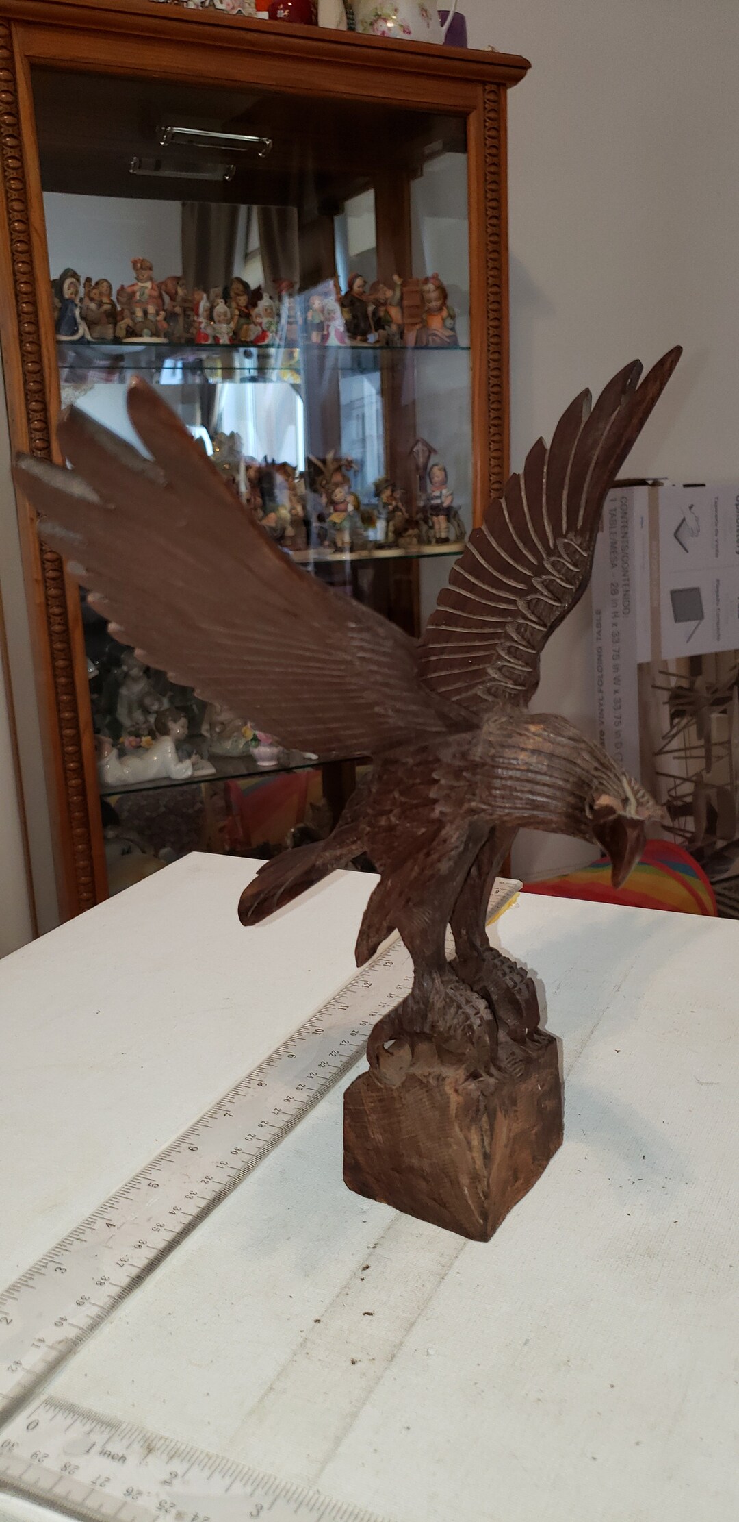 Hand Carved Wood Eagle Figurine Excellent Condition - Etsy