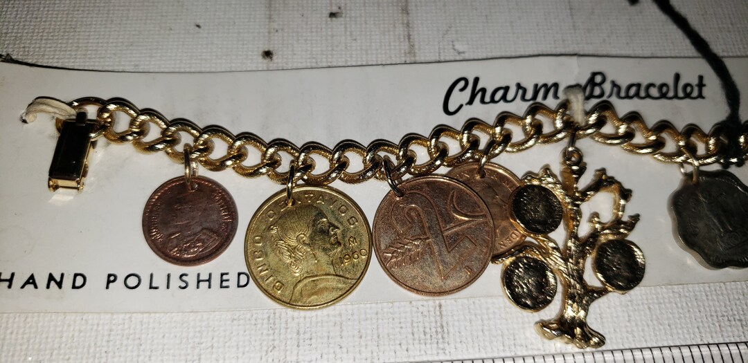 Vintage Retro Money Tree Charm Bracelet Excellent Condition - Etsy