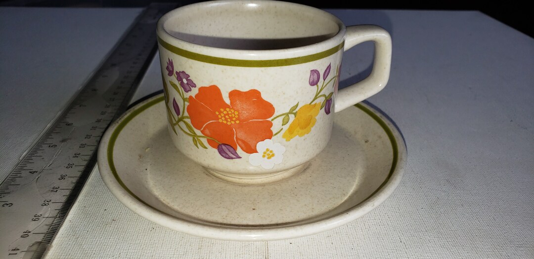4 Temper Ware by Lenox Spring Wind Cups and Saucers Excellent Condition ...