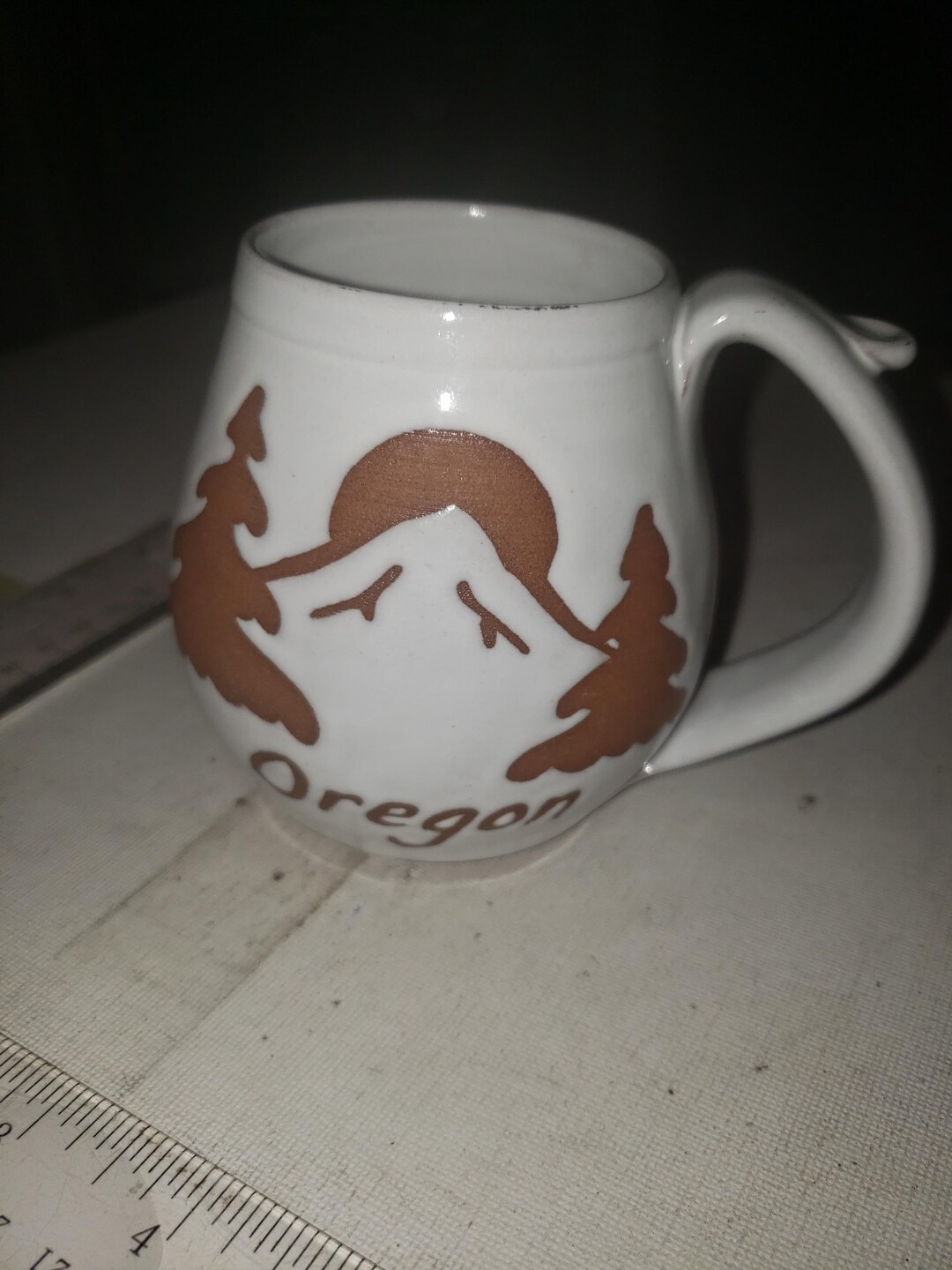 Pottery Oregon Coffee Mug With Mountains Excellent Condition Signed - Etsy