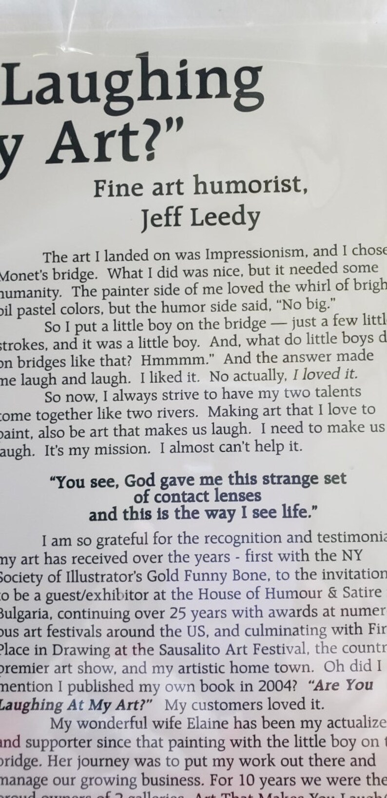 Jeff Leedy Art Print Signed Excellent Sealed Condition - Etsy