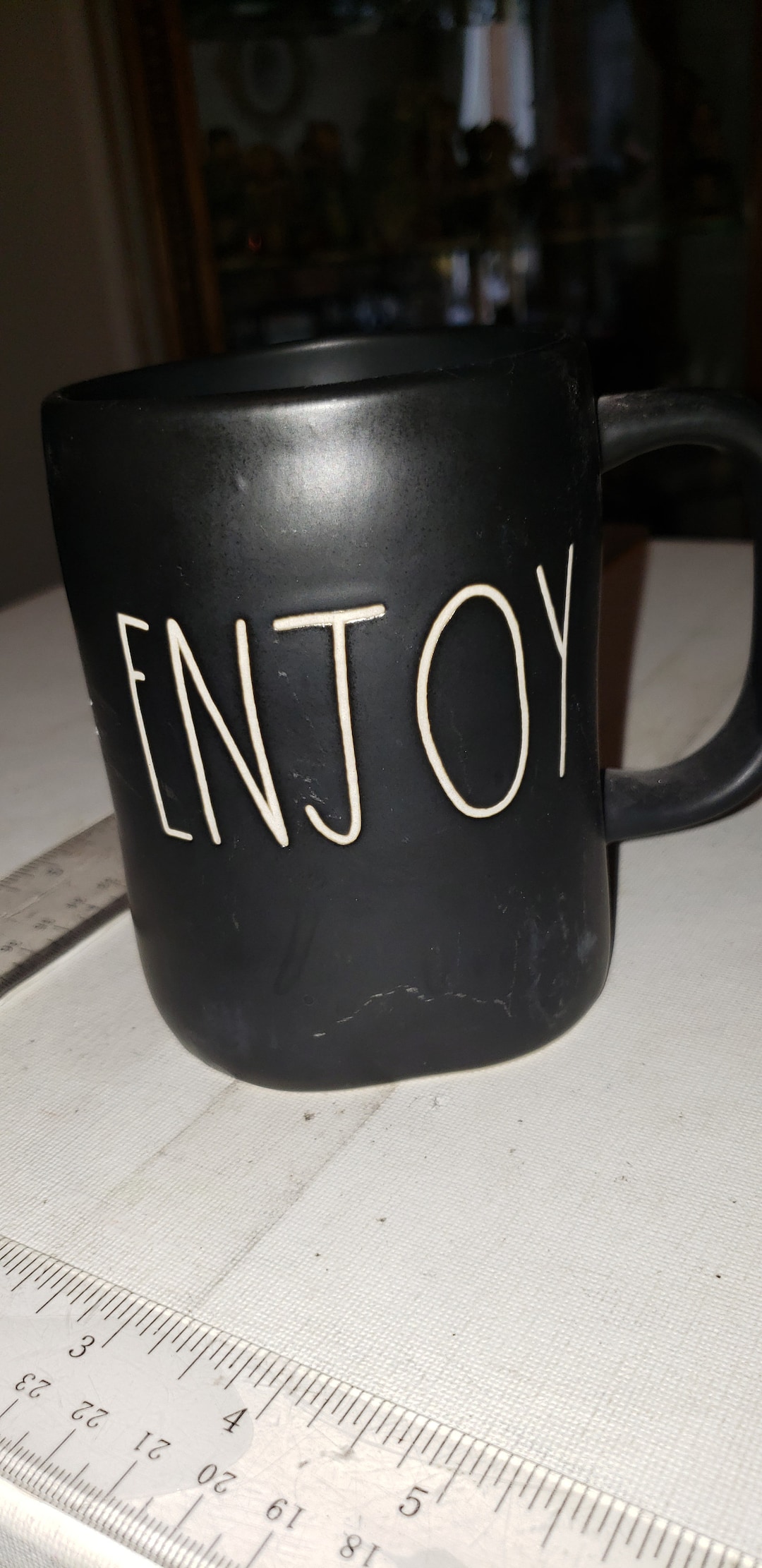 Rae Dunn ENJOY Coffee Mug Black Ceramic Excellent Condition - Etsy