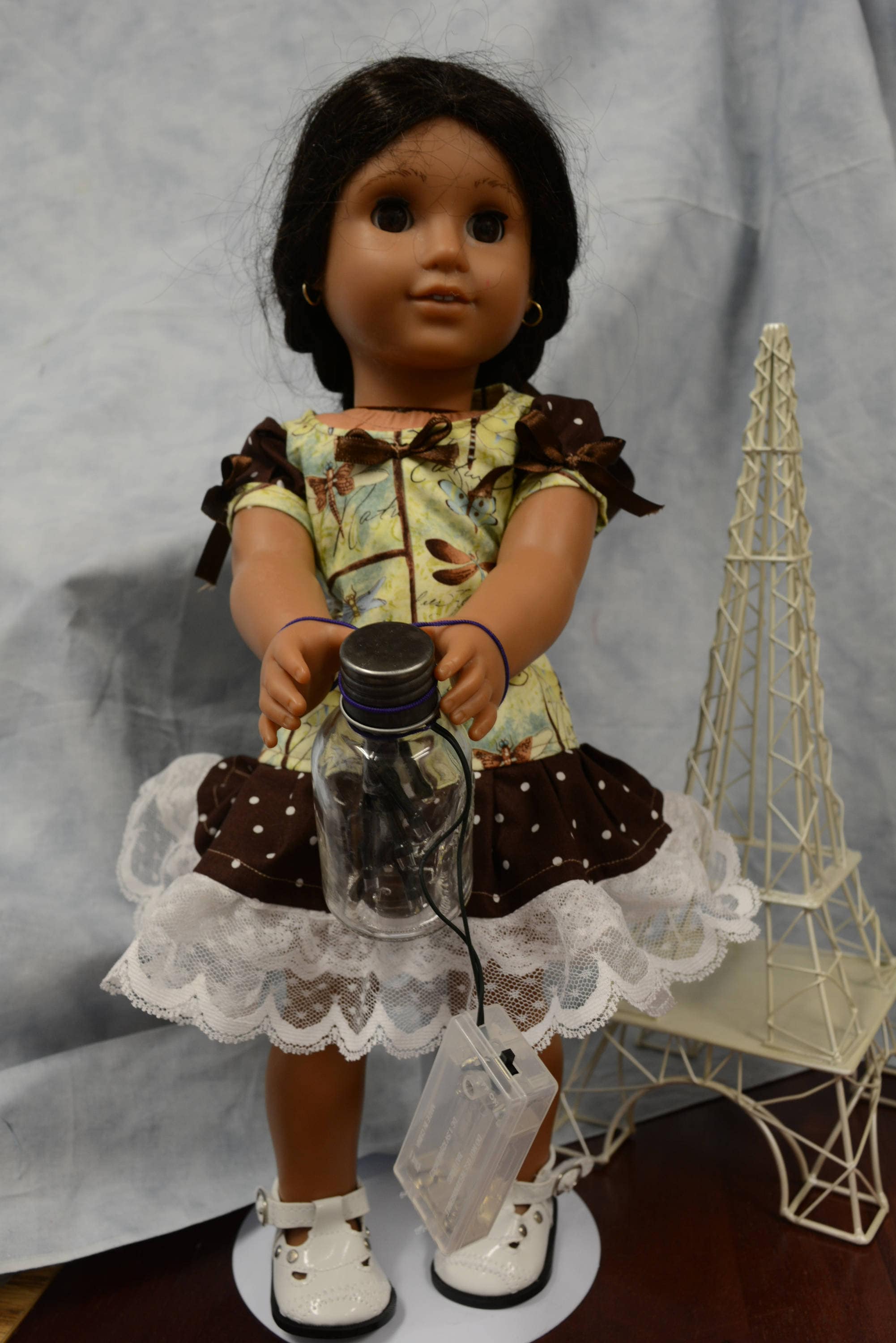 18 in Doll Clothes Catching Fireflies Summer Dress Brown White ...