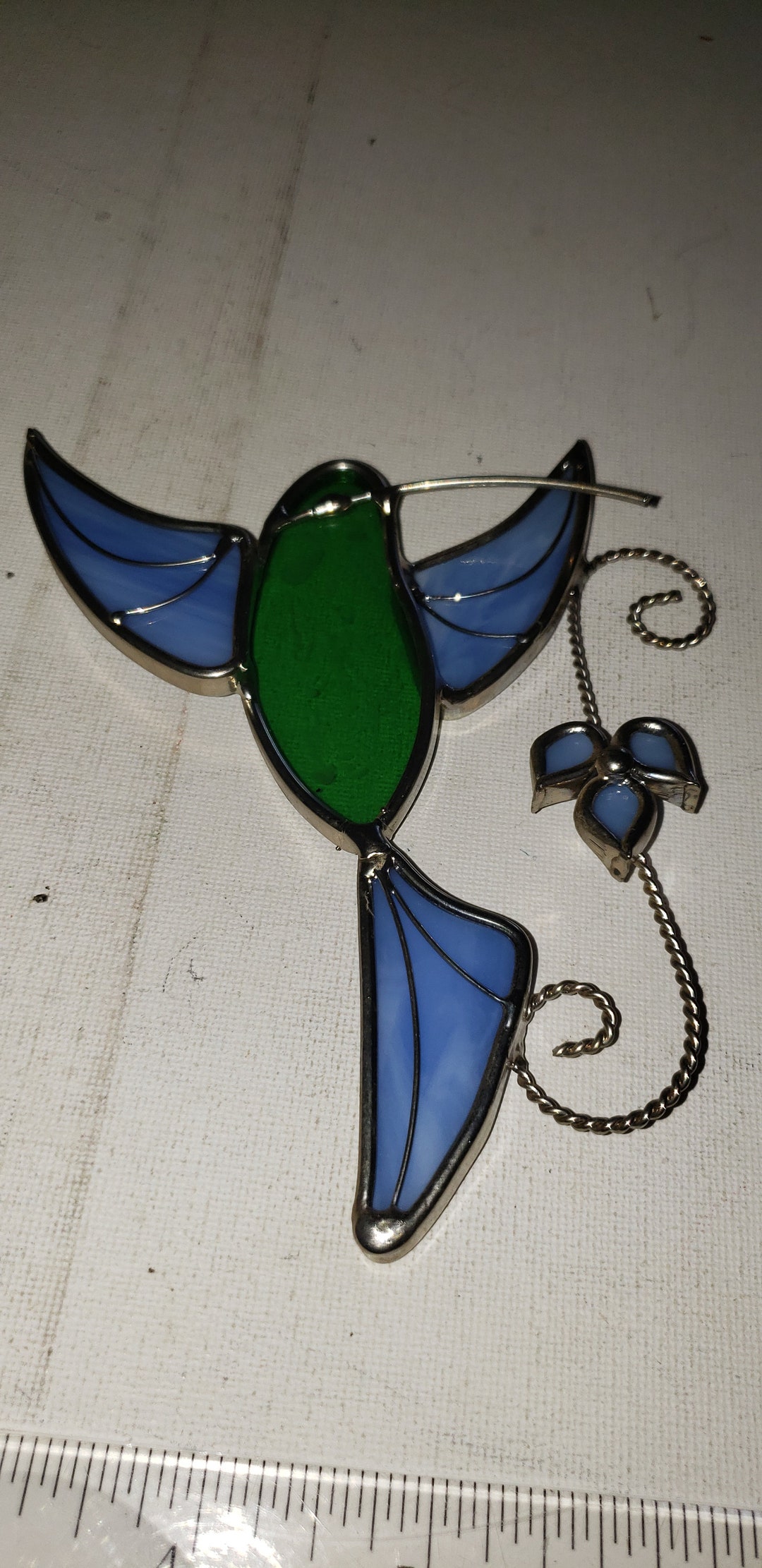 Leaded Glass Hummingbird Sun Catcher Excellent Condition - Etsy