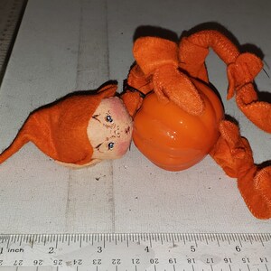 Anna Lee Doll Orange Elf Holding Pumpkin Good Condition Halloween - Etsy