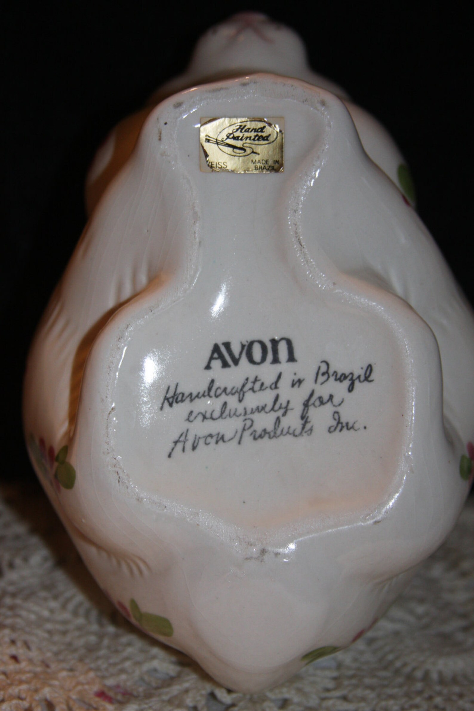 Avon Easter Bunny flowers Brazil ceramic planter bowl | Etsy