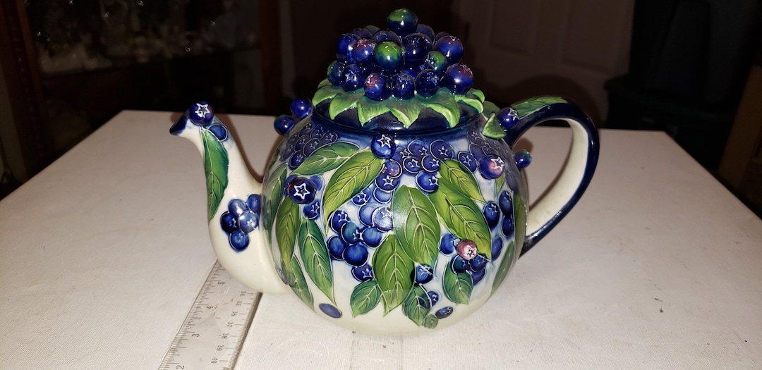 Blue Sky Ceramic Blueberry Tea Pot Excellent Condition - Etsy