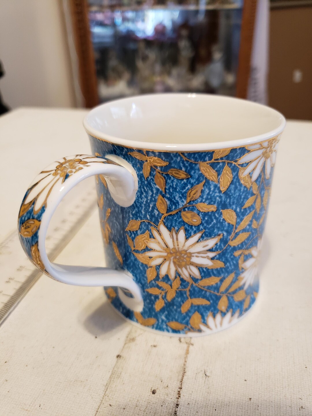 Grace's Tea Ware Tea Cup Blue With Daisies Excellent Condition - Etsy