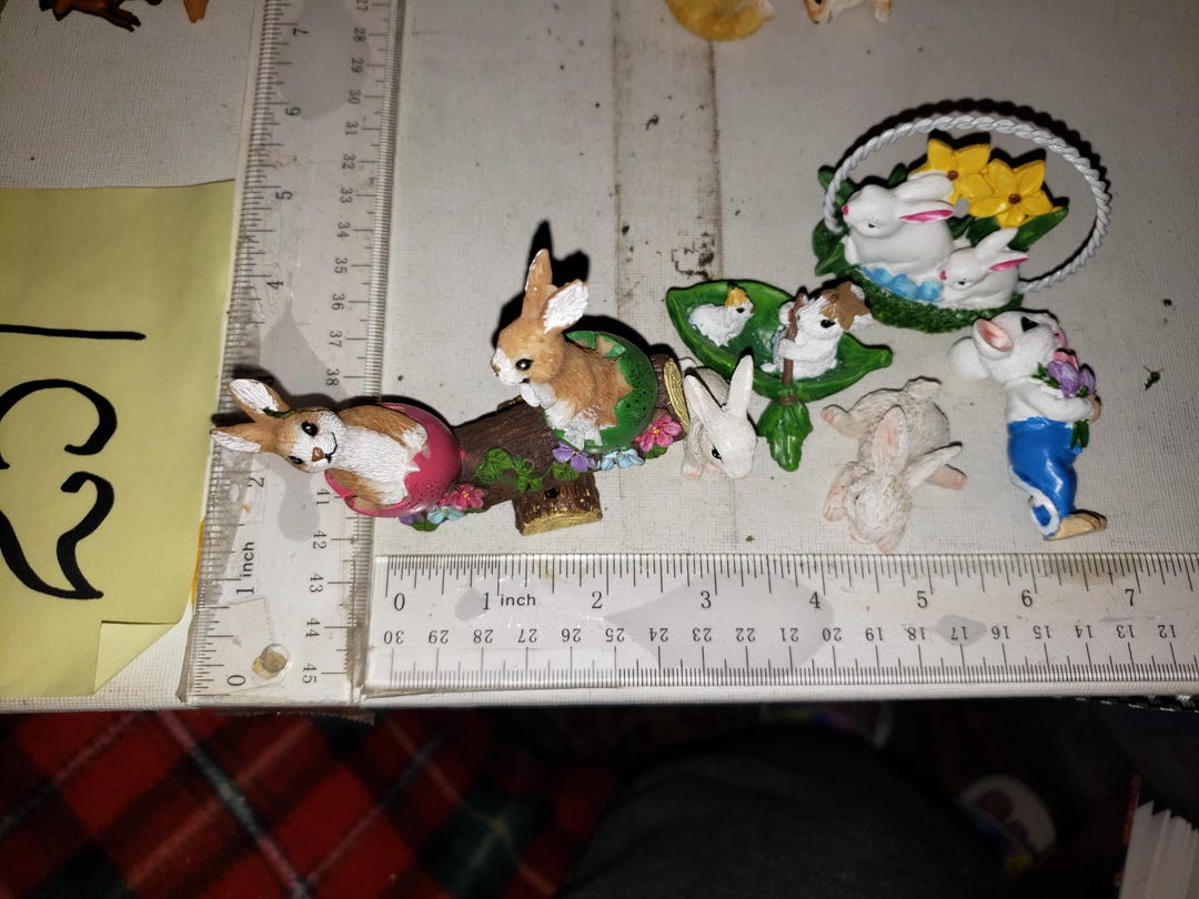 Lot of 6 Mini Animals Doll House Fairy Garden Bunnies Excellent ...