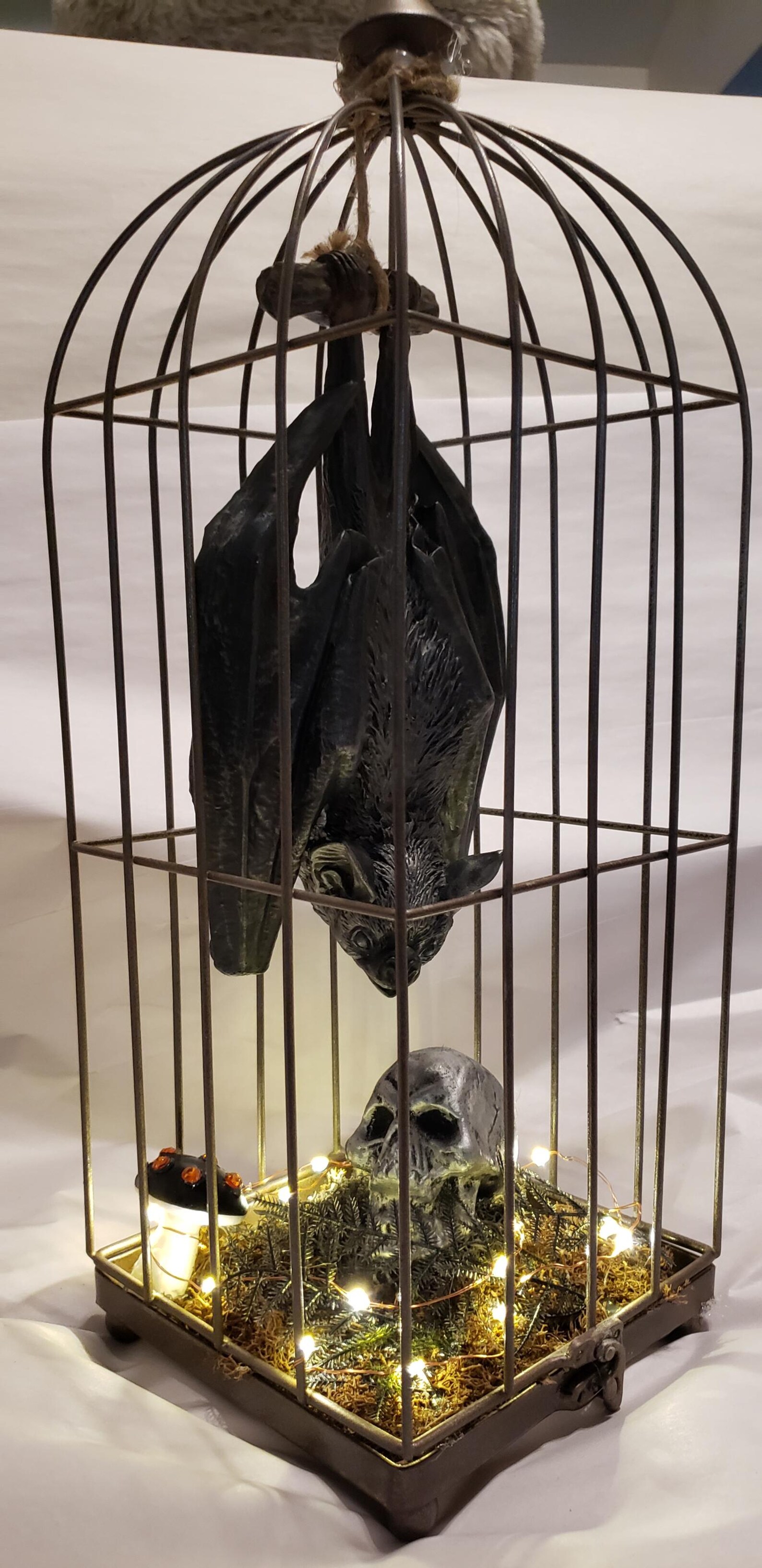 Spooky Halloween Cage Bat Skull Excellent Condition Hand Made - Etsy