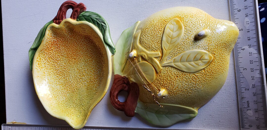 2 Vintage Lemon Dishes or Wall Decor Ceramic Excellent Condition - Etsy