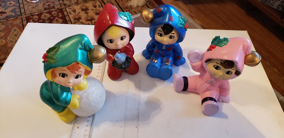 Set of 4 Ceramic Tot Christmas Figurines Excellent Condition - Etsy