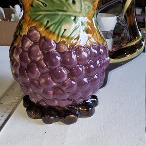 Ceramic Grape Cluster Pitcher Excellent Condition - Etsy