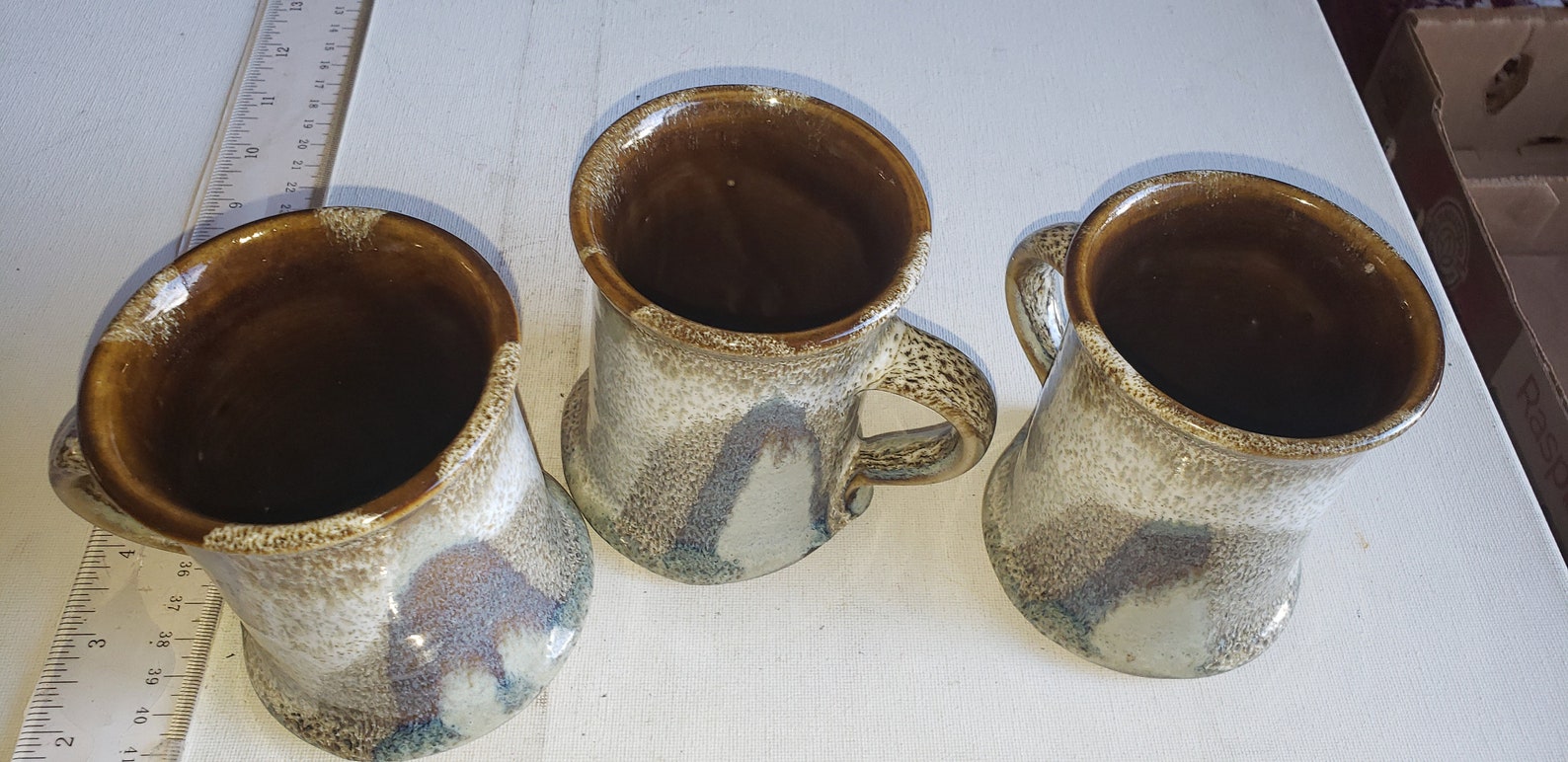 Set of 3 Hand Made Pottery Coffee Cups Excellent Condition - Etsy