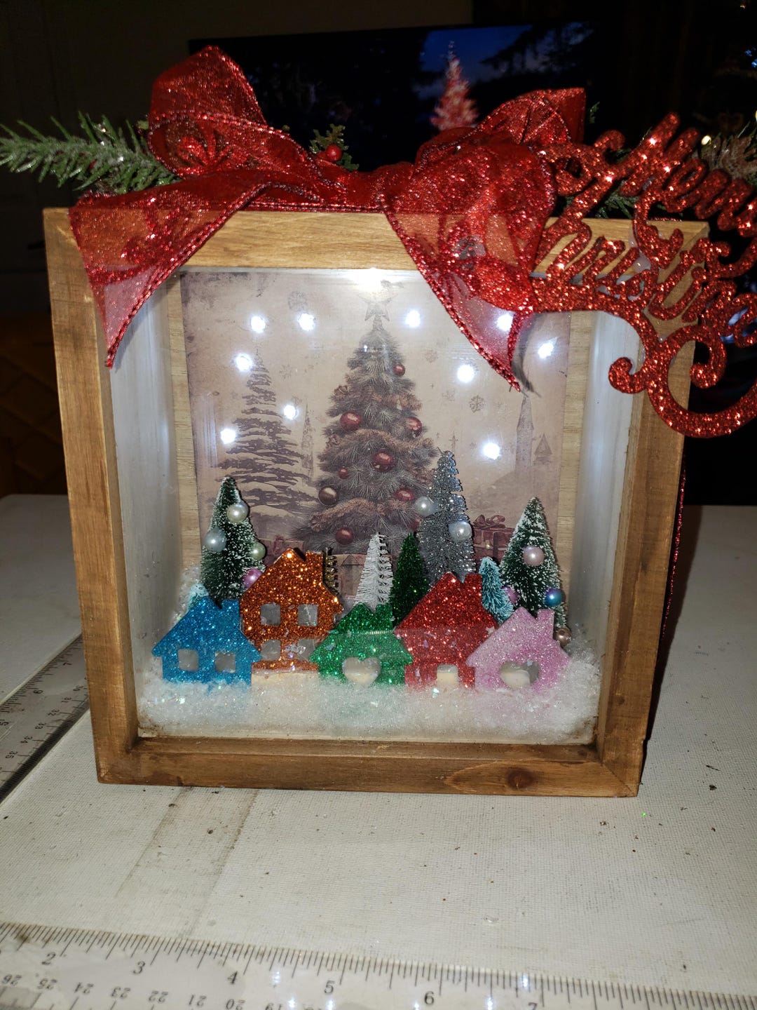 Lighted Shadow Box Christmas Scene Hand Made - Etsy