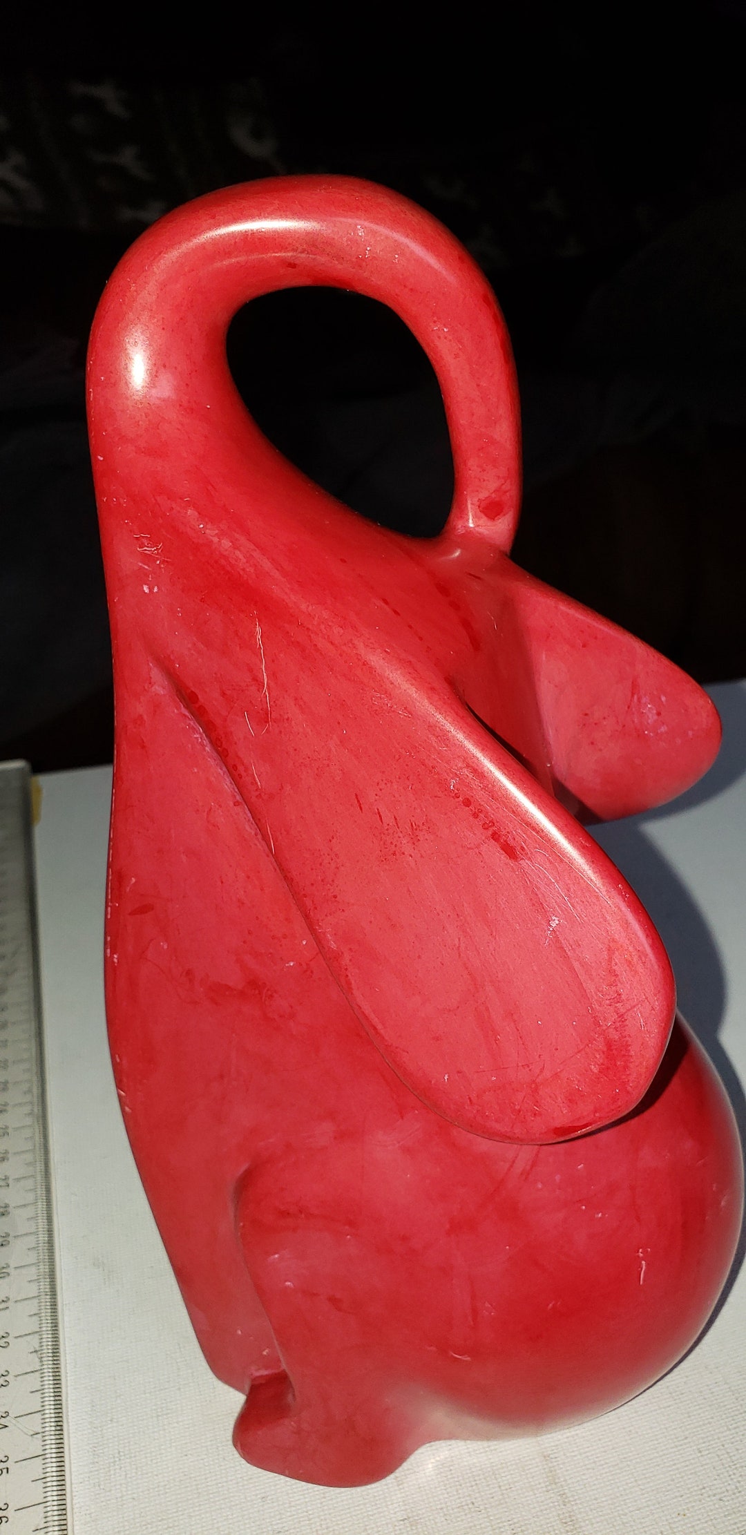 Red Soapstone Elephant Door Stop Trunk up Very Heavy Kenya - Etsy