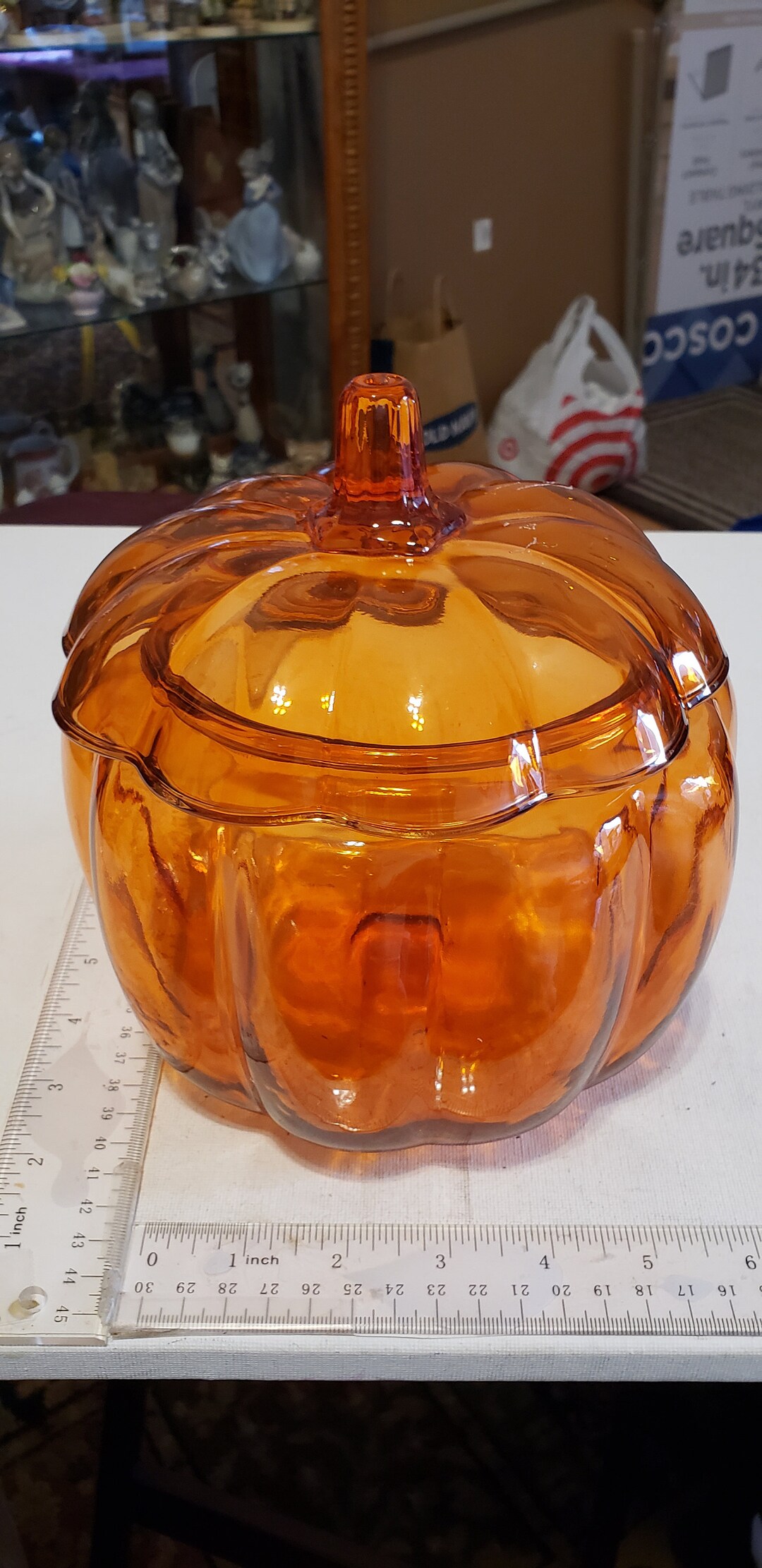 Glass Orange Anchor Hocking Pumpkin Candy Dish Excellent Condition - Etsy