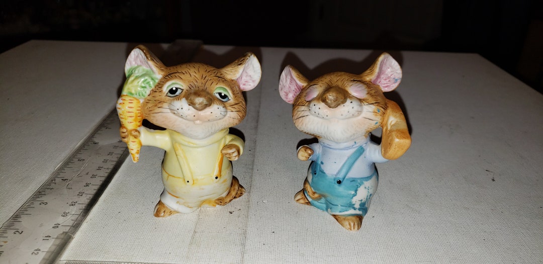 2 Ceramic Homco Mice. in Good Condition With Some Paint Loss - Etsy