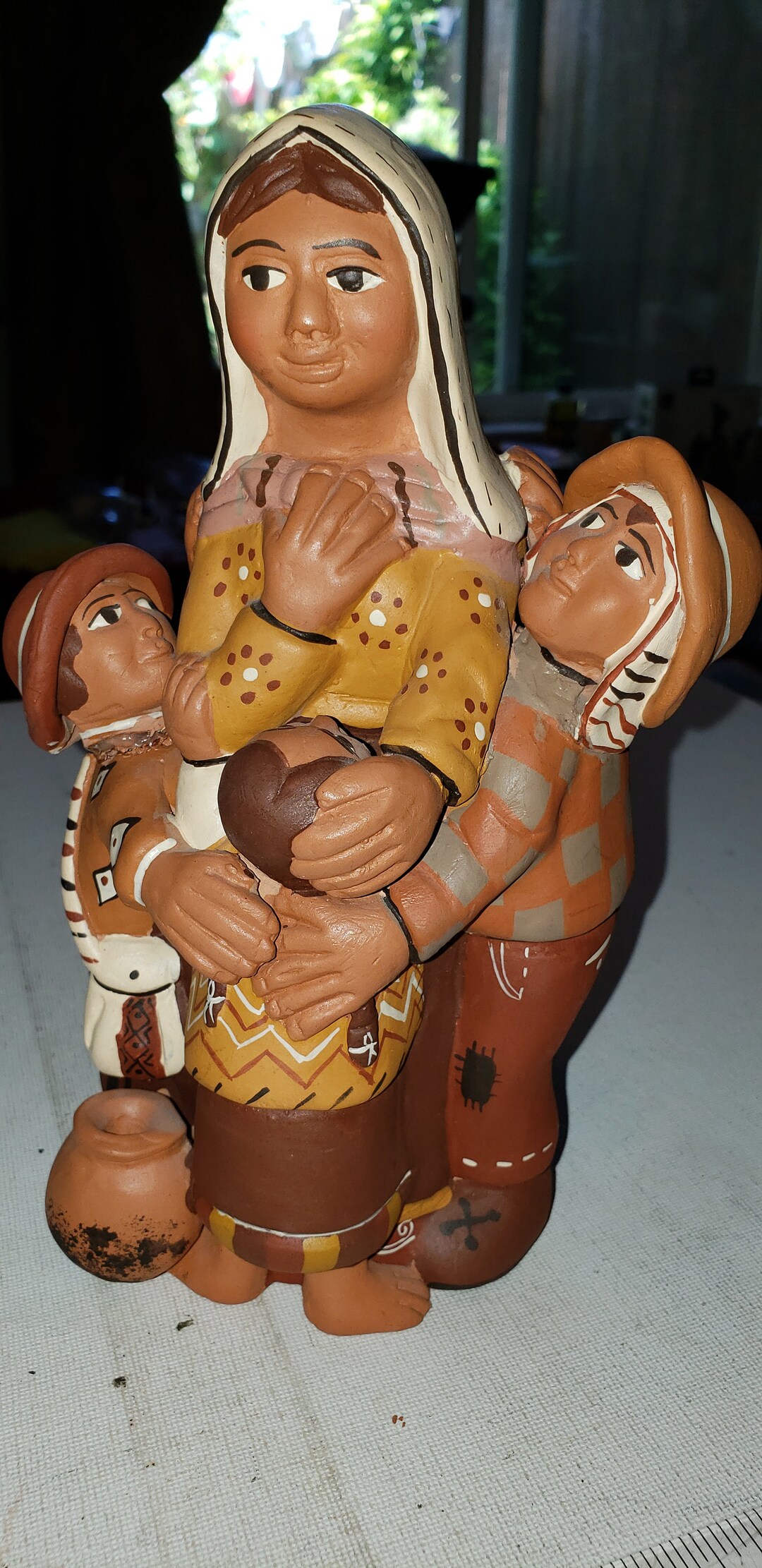 Clay Pottery Figurine Peru Woman Children Excellent Condition - Etsy