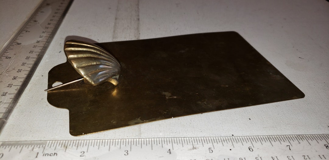 Small Brass Metal Clipboard With Sea Shell Excellent Condition - Etsy