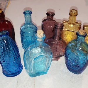Lot of 9 Small Collector Glass Bottles Excellent Condition - Etsy